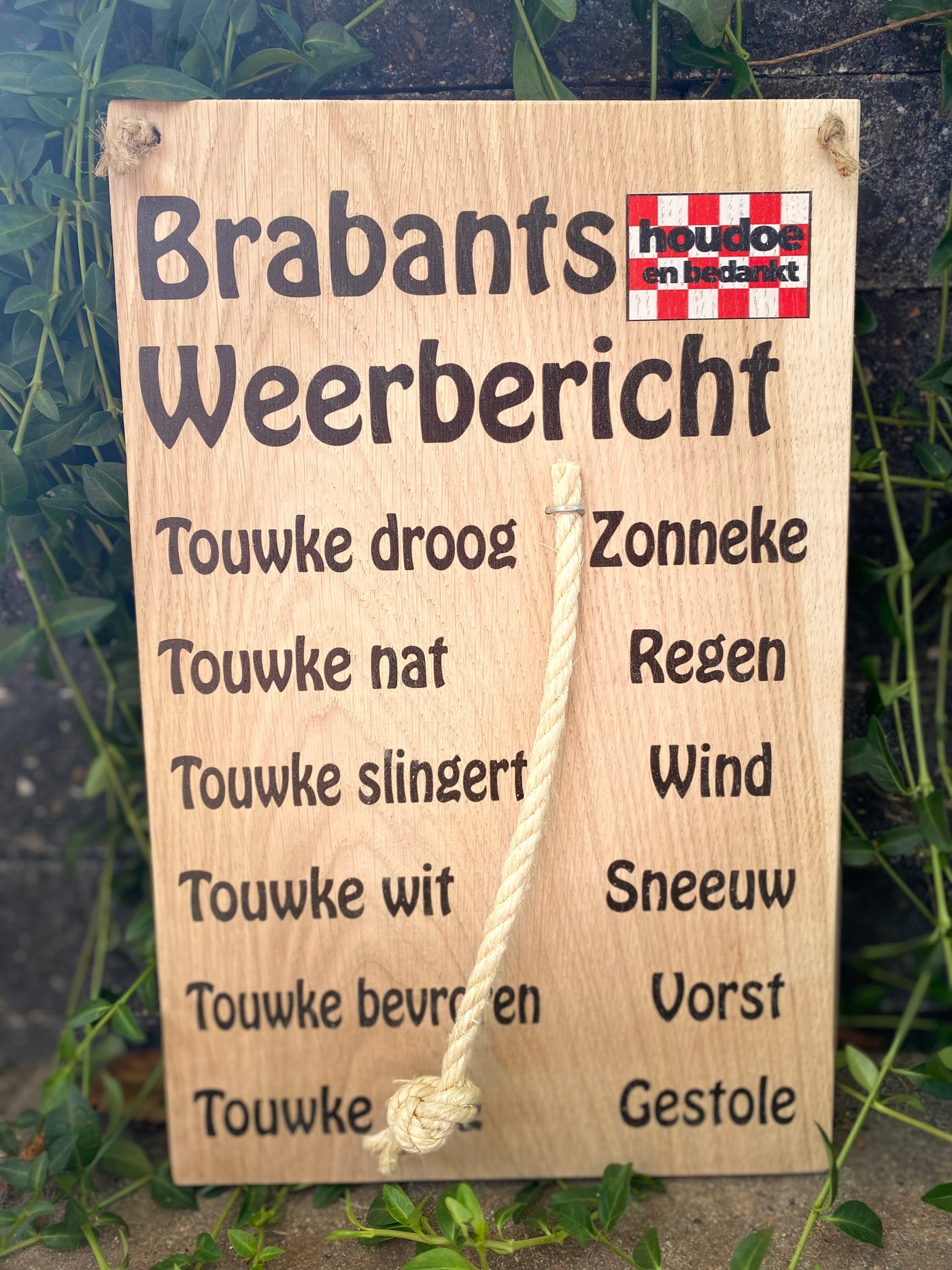 Tekstbord Brabants Weerbericht – Creaties van Hier